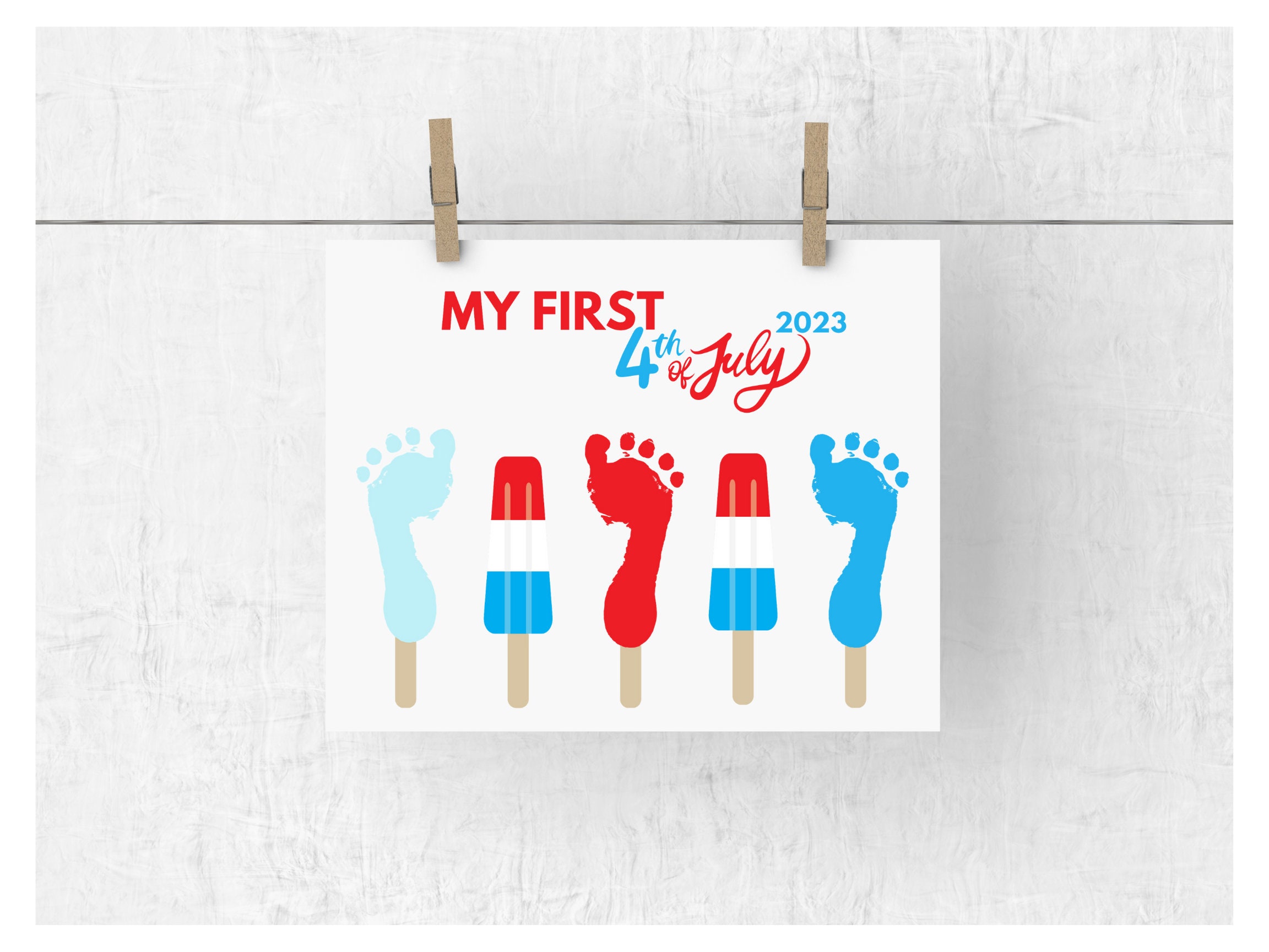 My First 4th of July Footprint Craft Fourth of July Handprint Art ...