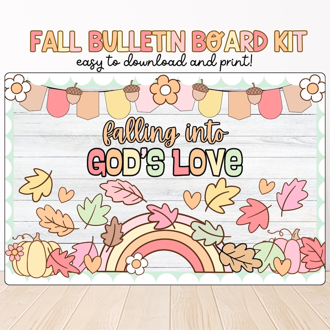 Fall Jesus Bulletin Board Kit: Christian Classroom Decor (digital ...