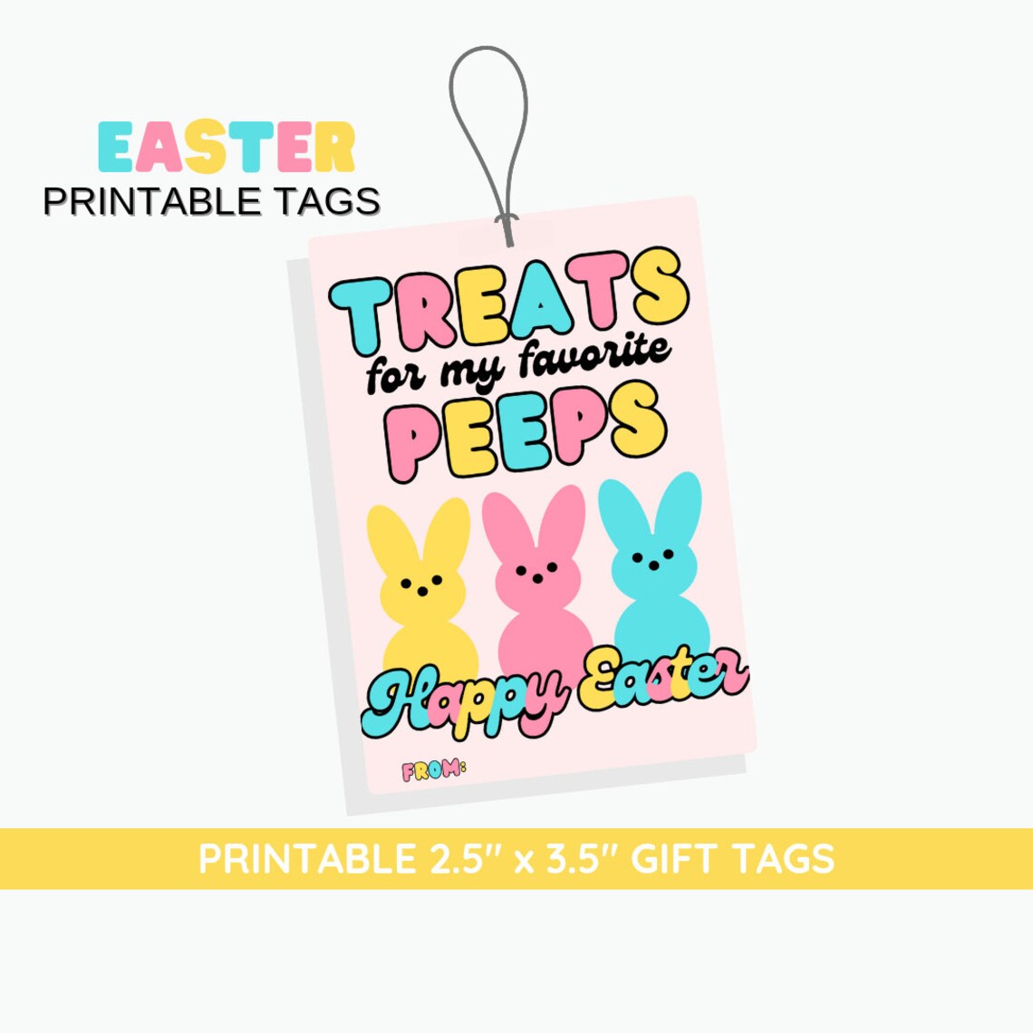 Happy Easter to My Favorite PEEPS Tag, Easter Tags Printable, Easter Peeps Treat Tags, Printable ...