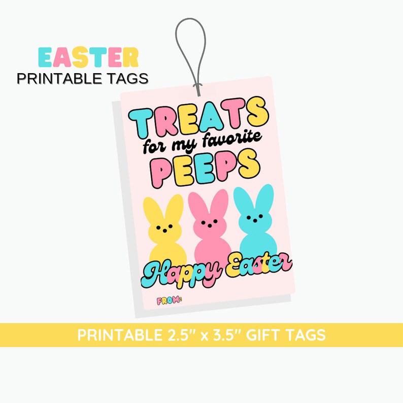 Happy Easter to My Favorite PEEPS Tag, Easter Tags Printable, Easter ...