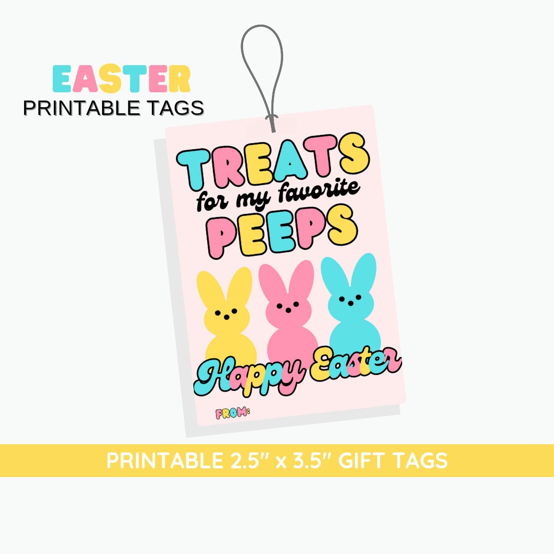 Happy Easter to My Favorite PEEPS Tag, Easter Tags Printable, Easter ...