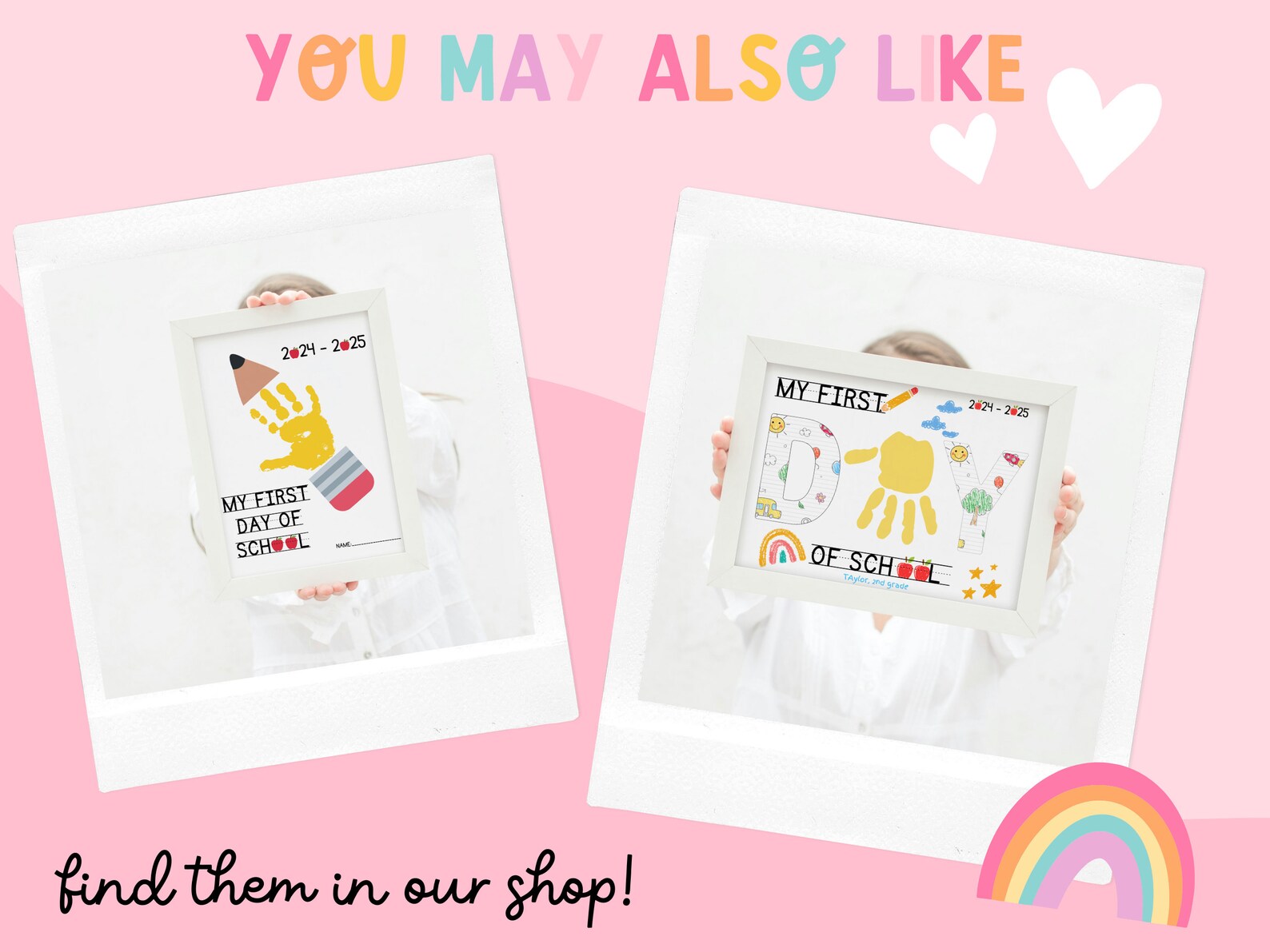 First Day of School Handprint Craft Back to School Printable Memory ...