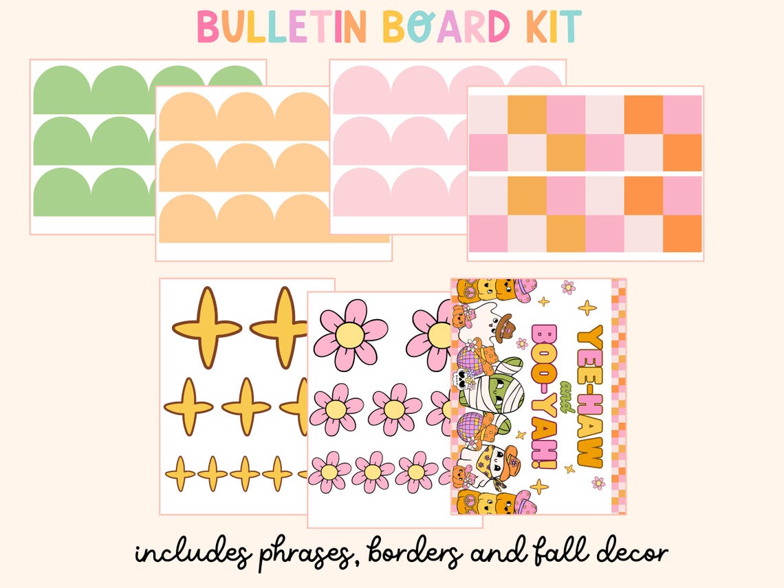 Western Groovy Halloween Bulletin Board Kit: Classroom Decor (digital ...