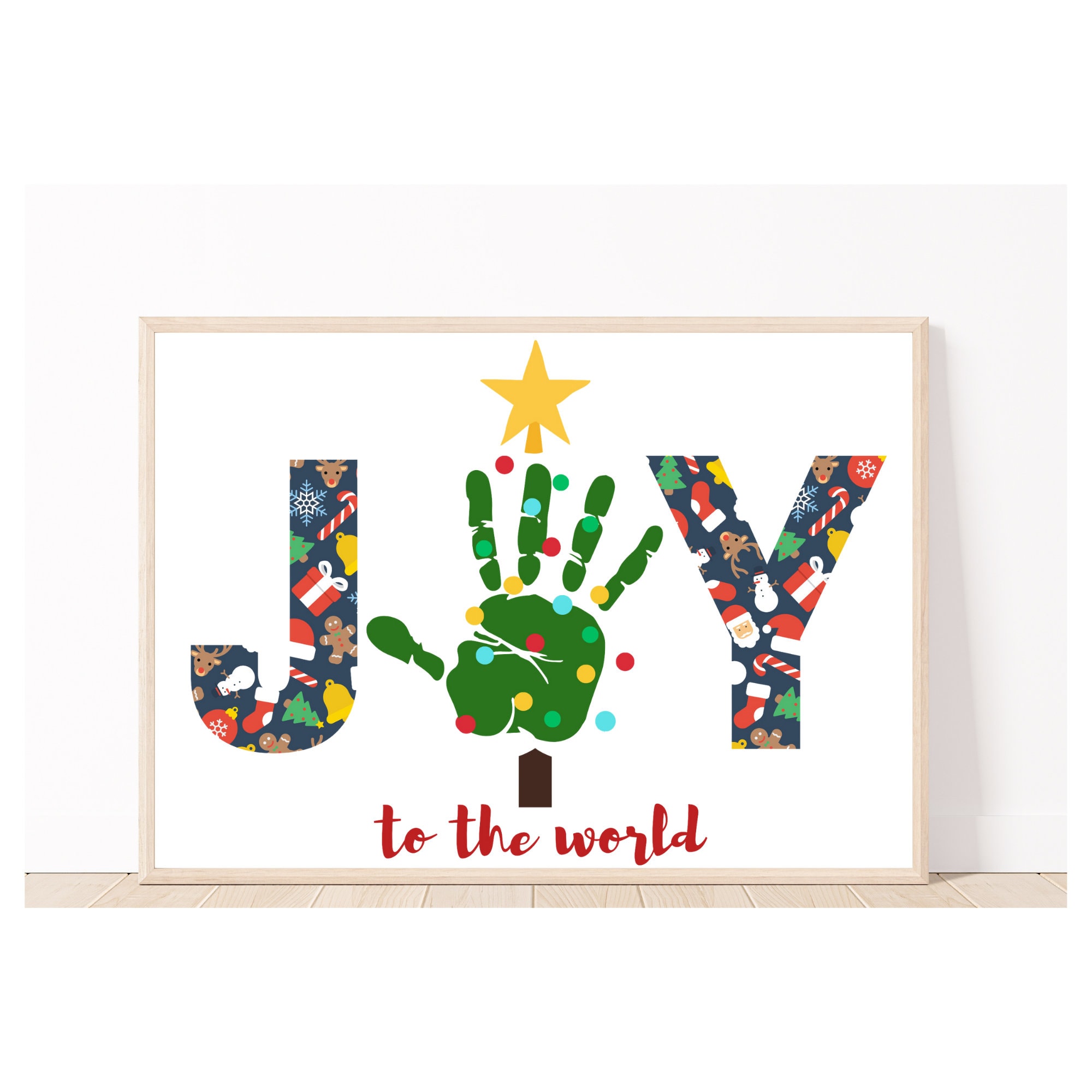 JOY Christmas Tree Handprint Art, Preschool Handprint Art Craft ...