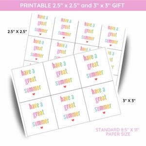 End of School Year Gift Tag | Last Day of School Tag Printable ...