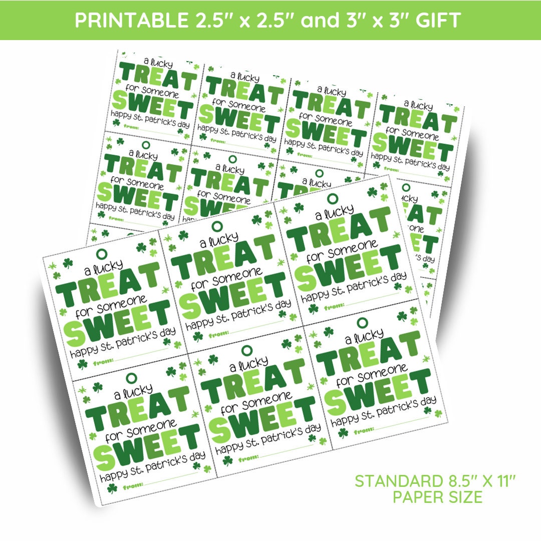 St Patricks Day Printable Gift Tag, Printable St Patricks Day Classroom ...