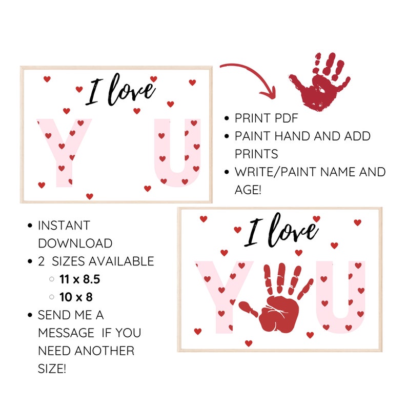 Valentines Day Handprint Craft My First Valentines Preschool Activity ...