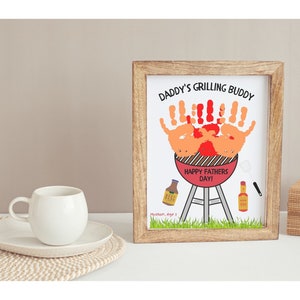 Fathers Day Handprint Art Fathers Day Gift From Kids Footprint Father's ...