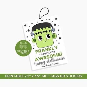 Halloween Gift Tags, Printable Cookie Favor Tags (PDF) - Etsy