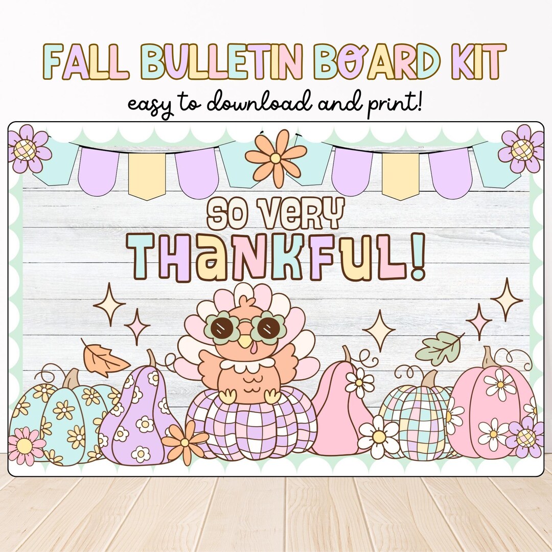 Thanksgiving Bulletin Board Kit: Pastel Fall Decor (digital Download ...