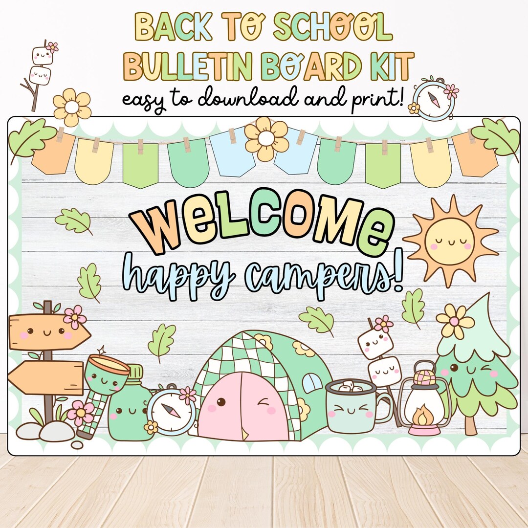 Camping Classroom Decor: Back to School Bulletin Board Kit (printable ...
