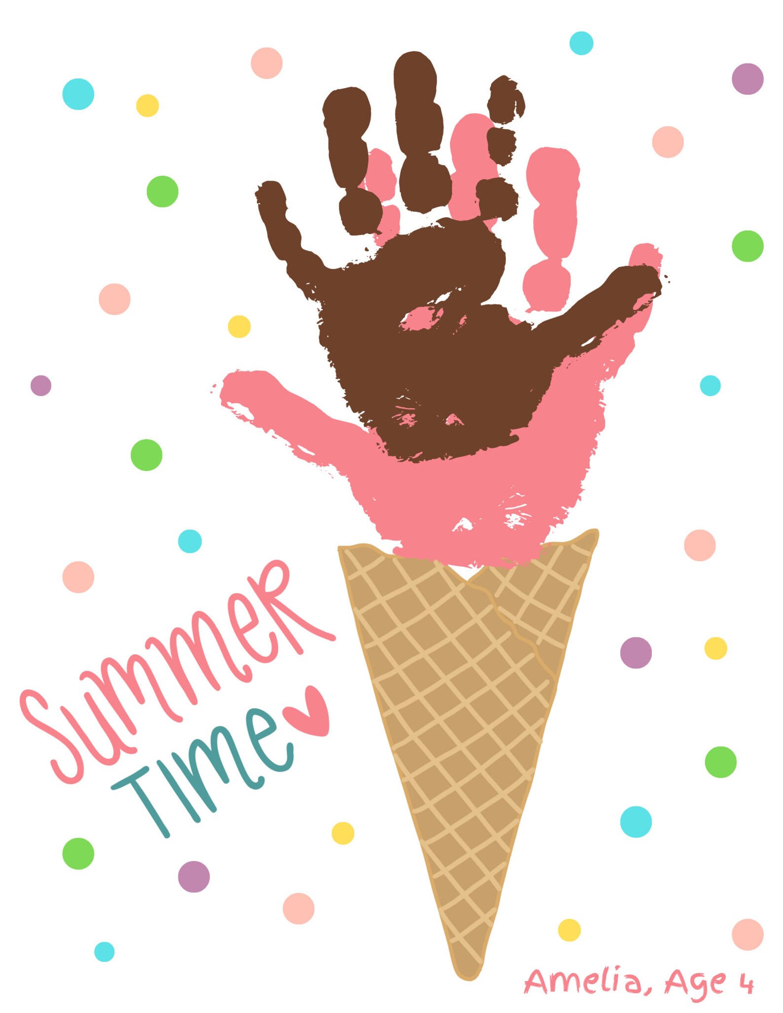Summer Handprint Craft Summer Craft for Kids Summer Handprint Art Ice ...