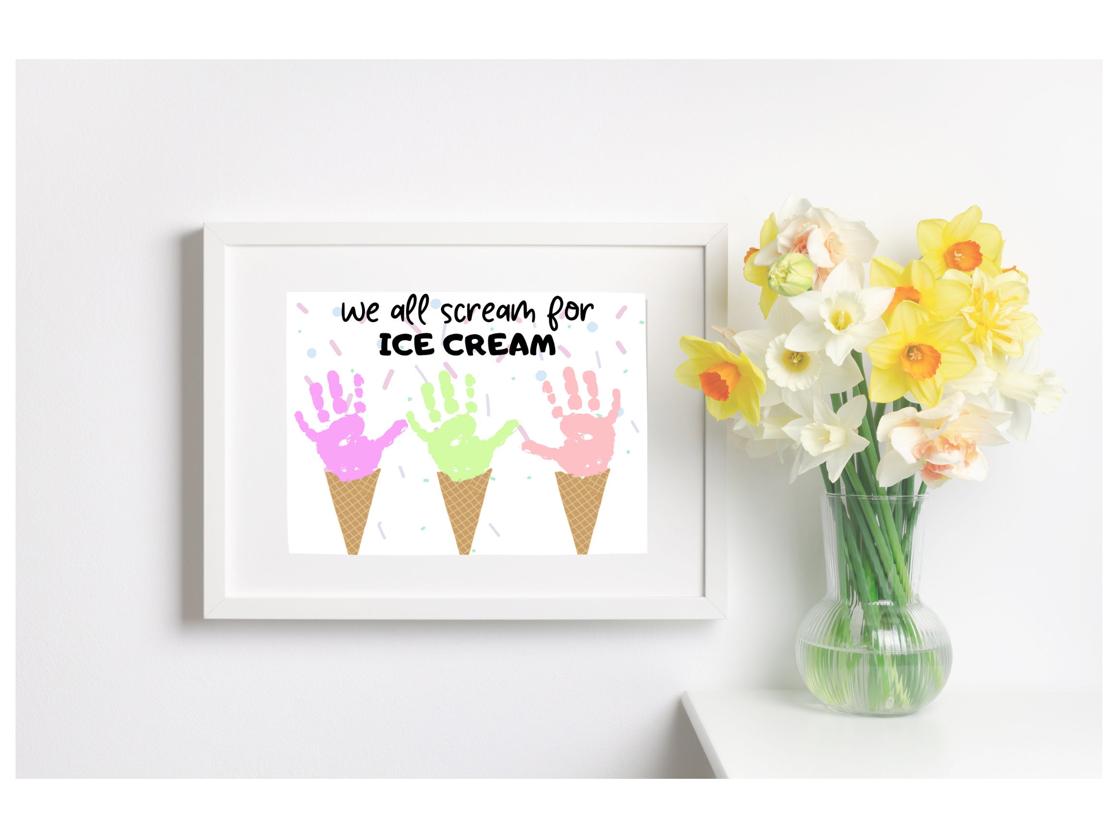 Ice Cream Handprint Art Toddler Preschool Craft Summer Craft Summer ...