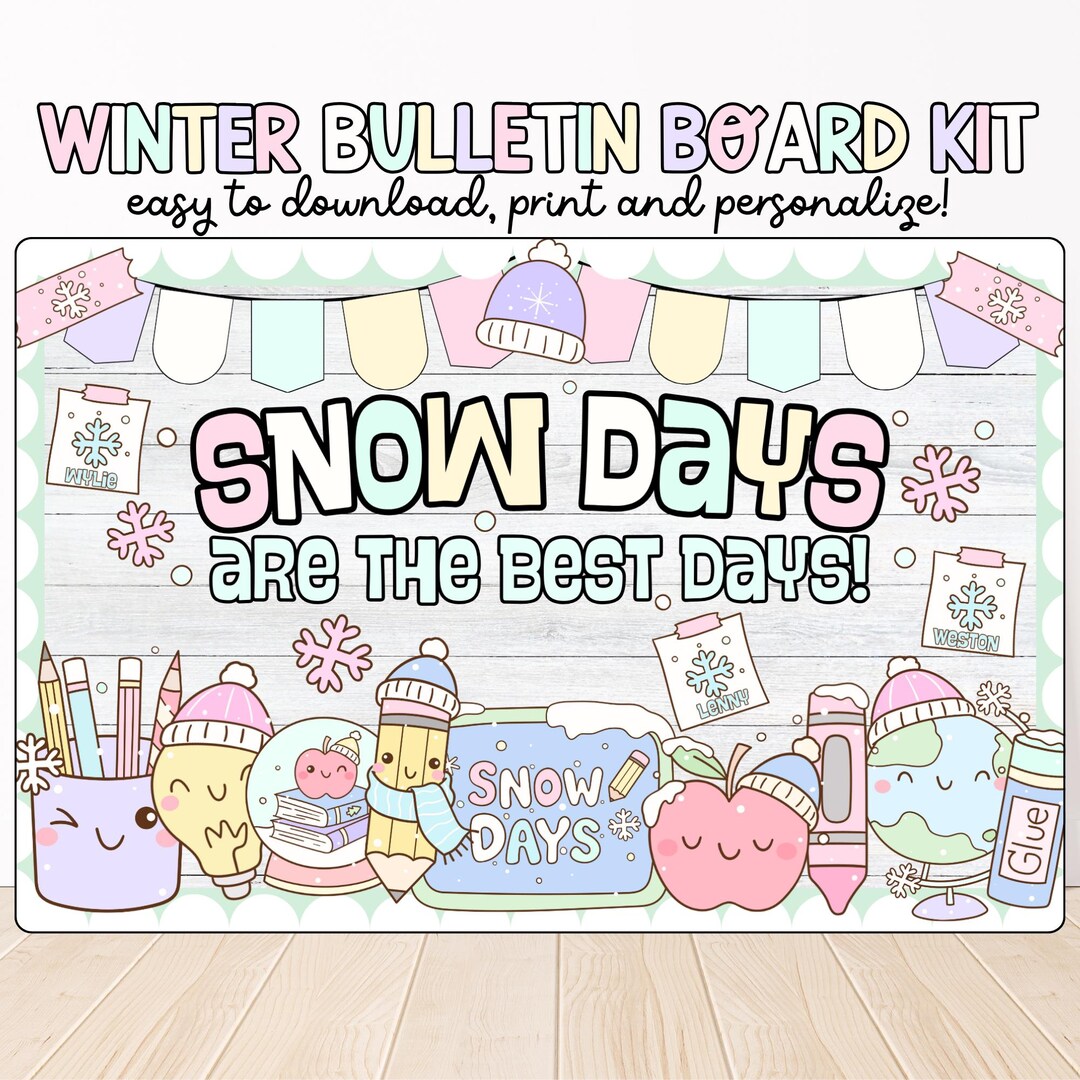 Snow Day Winter Bulletin Board Kit: January February Themed Classroom ...