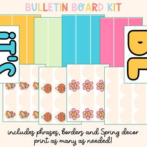 Spring Bulletin Board Kit | Printable Classroom Decor | March & April ...