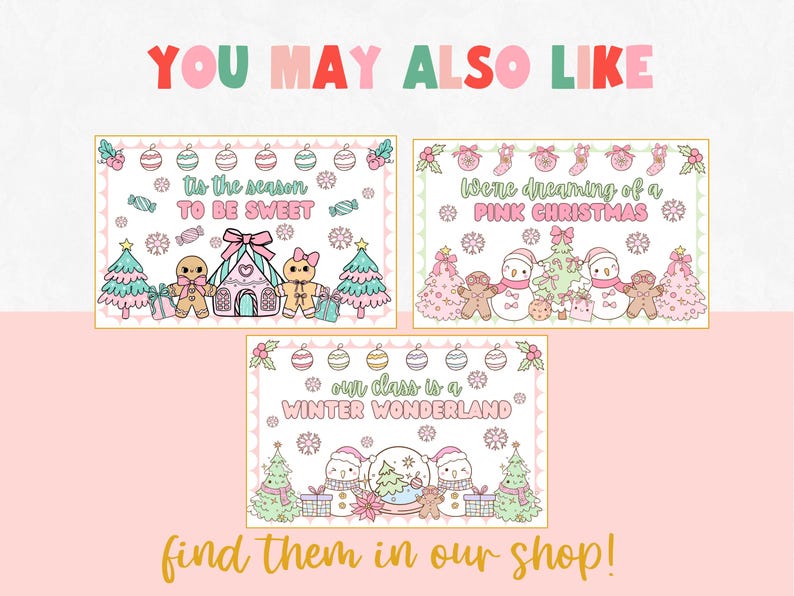Gingerbread Christmas Bulletin Board Kit: Pastel Classroom Decor (PDF ...