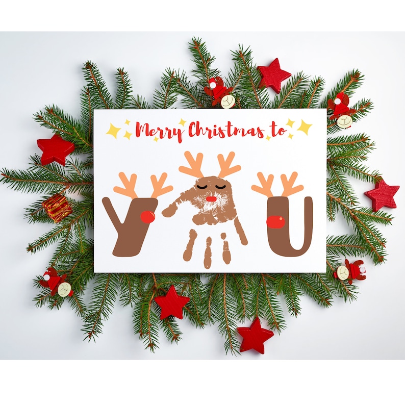 Reindeer Handprint Craft, Christmas Handprint Art, DIY Craft for Kids ...