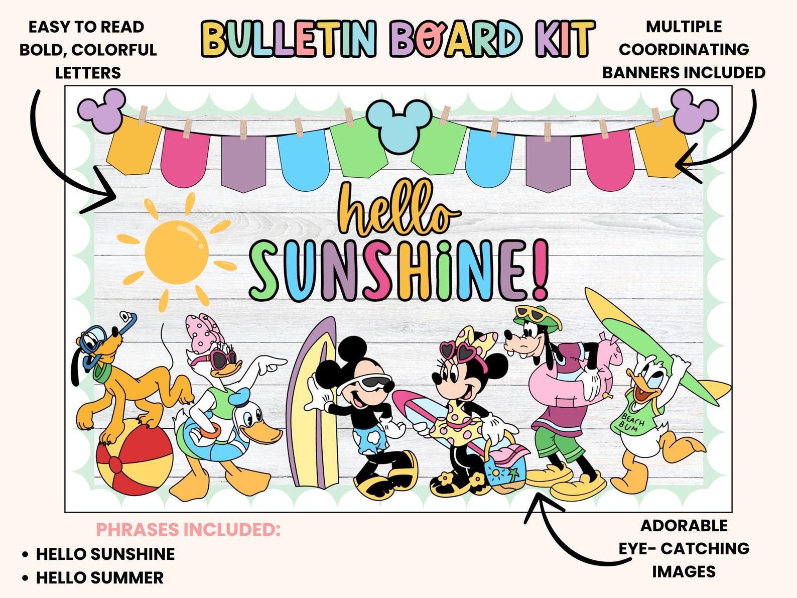 End of Year Bulletin Board Kit: Summer Class Decor (digital Download ...