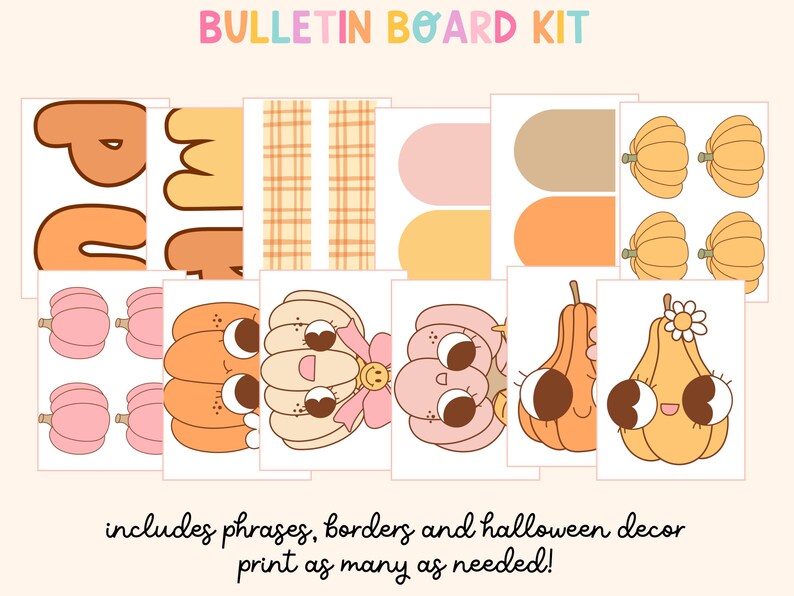 Pumpkin Patch Classroom Bulletin Board Kit: Fall Decor (PDF Download ...