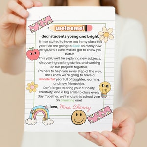Welcome Letter From Teacher: First Day of School Gift (PDF) - Etsy
