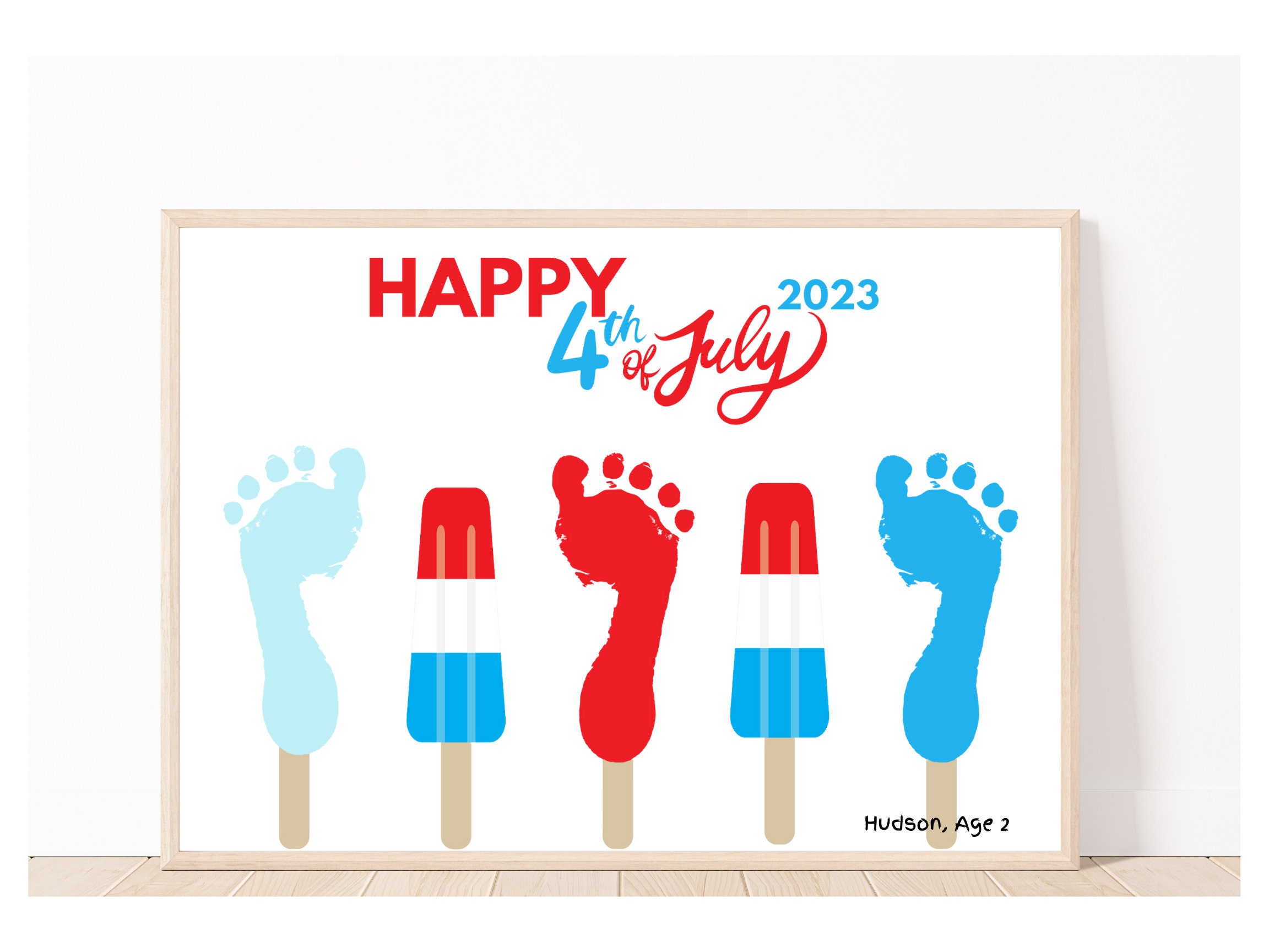 4th of July Footprint Craft Fourth of July Footprint Craft for Kids ...