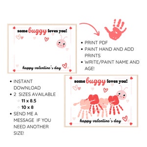 PRINTABLE Valentines Day Handprint Art Craft for Kids, Keepsake Art ...