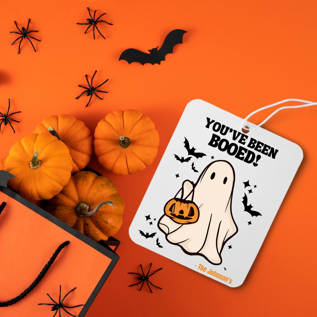 You've Been Booed Gift Tag: Retro Halloween Printable (PDF) - Etsy
