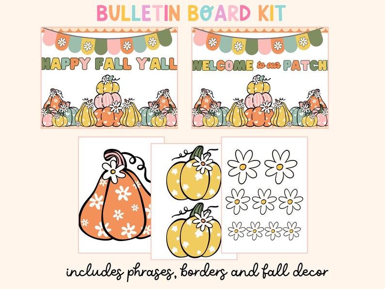 Happy Fall Y'all Bulletin Board Kit: Classroom Decor (digital Download ...