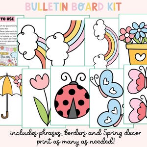 Spring Bulletin Board Kit | Printable Classroom Decor | March & April ...