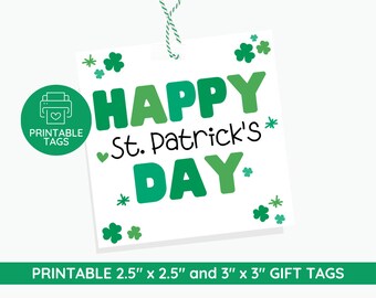 Printable Happy St Patricks Day Gift Tag, St Patricks Day TEACHER Treat ...