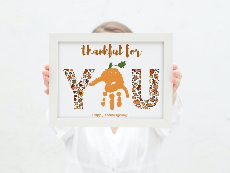 Printable Thanksgiving Handprint Art: Thankful Pumpkin Keepsake (PDF ...