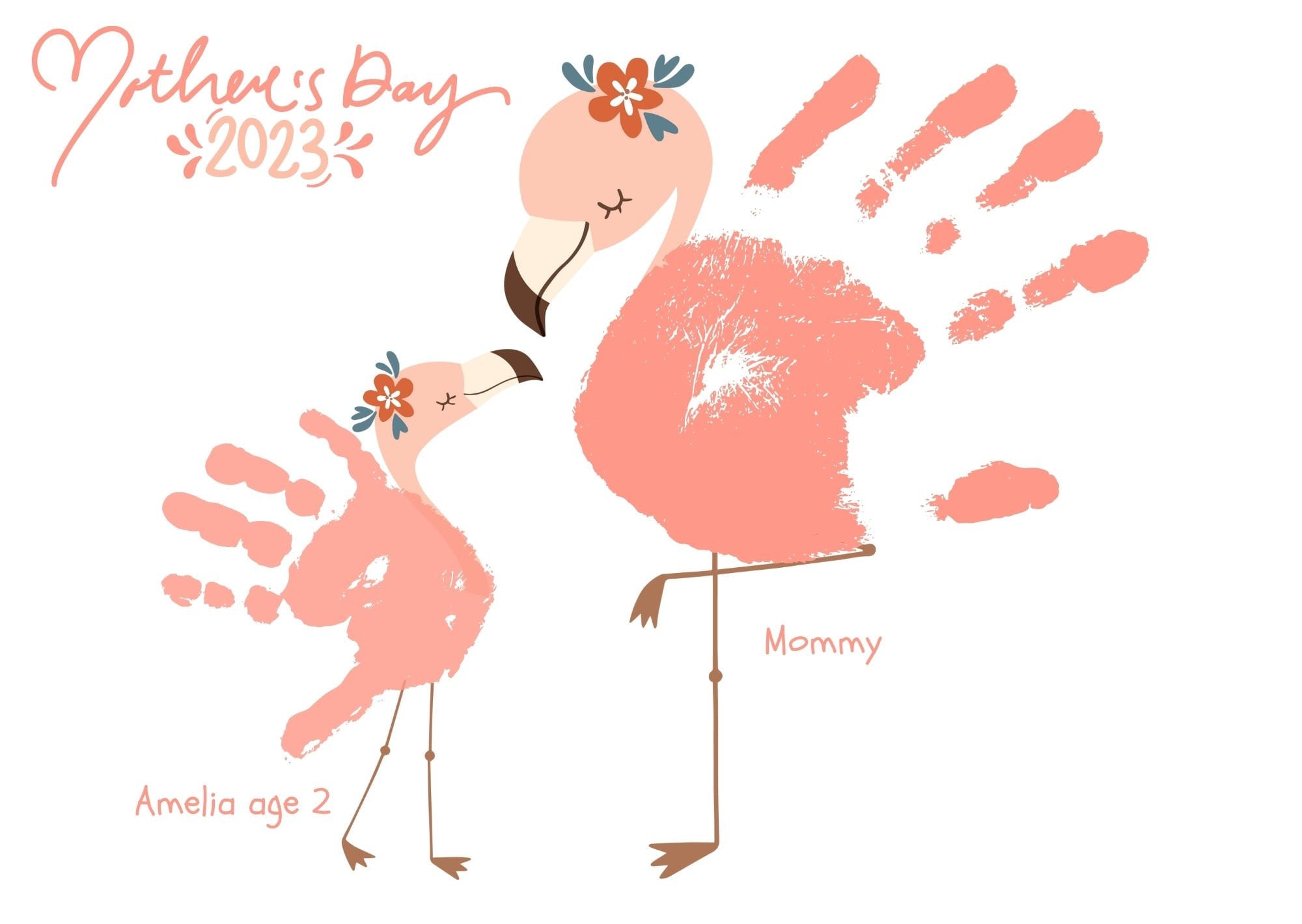 Flamingo Handprint Art for Mothers Day, 5 Minute Craft for Mothers Day ...