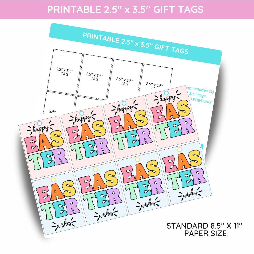 Easter Gift Tag Printable, Easter Basket Tag, Easter Printable, Easter ...