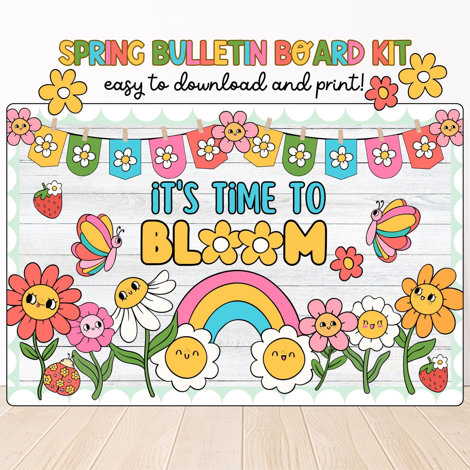 Spring Classroom Bulletin Board Kit: Floral Decor (digital Download) - Etsy