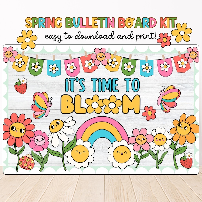 Spring Classroom Bulletin Board Kit: Floral Decor (digital Download) - Etsy
