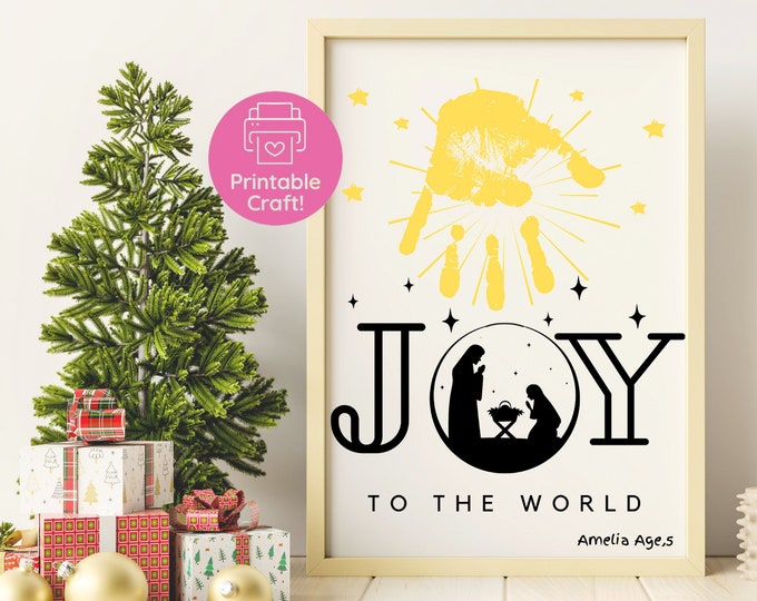 Christmas NATIVITY Handprint Art, JOY to the World, Sunday School Craft ...