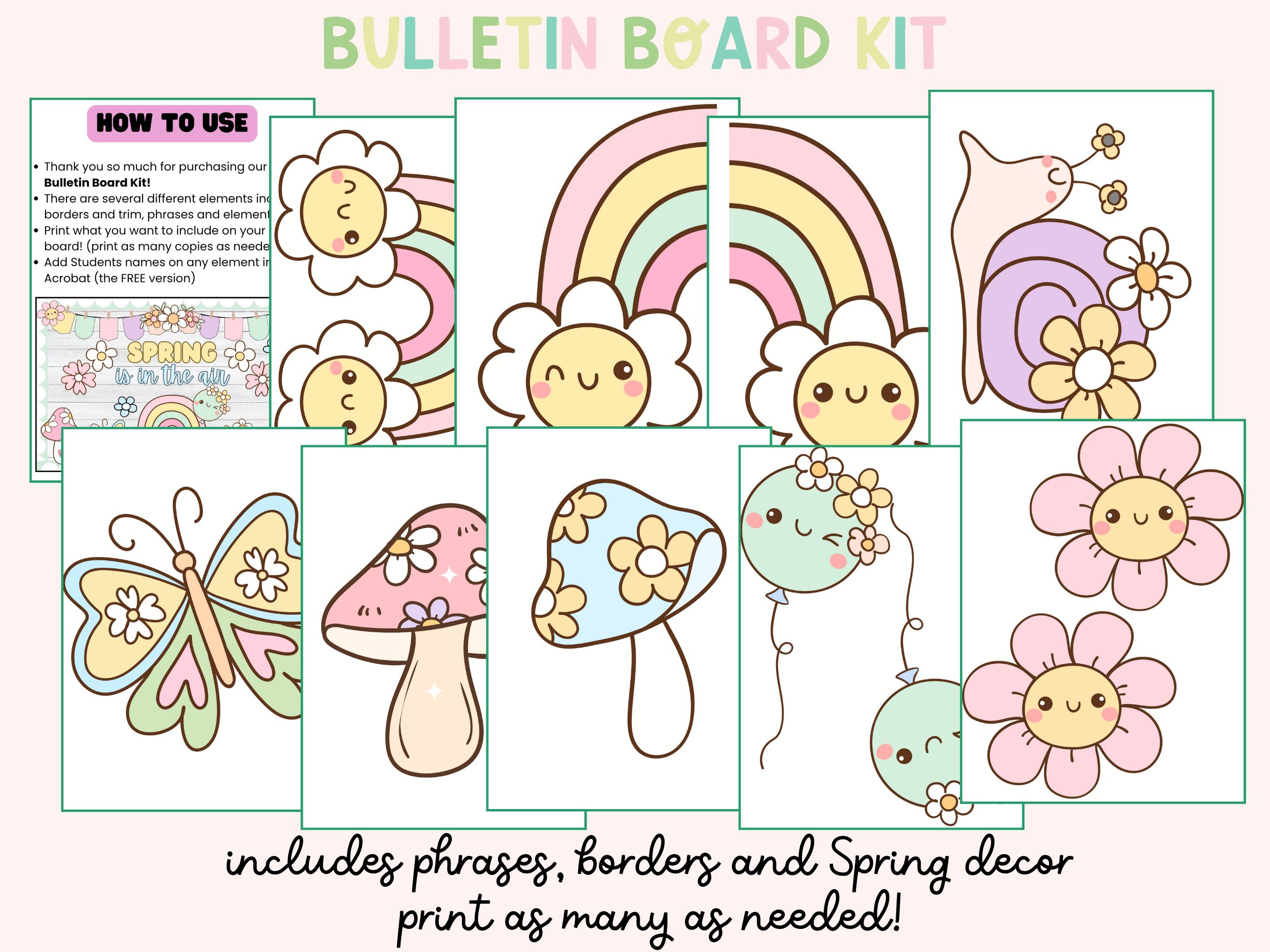 Spring Bulletin Board Kit: Classroom Decor (digital Download) - Etsy