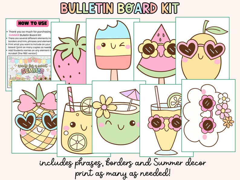 Summer Bulletin Board Kit: Groovy Classroom Decor (digital Download) - Etsy