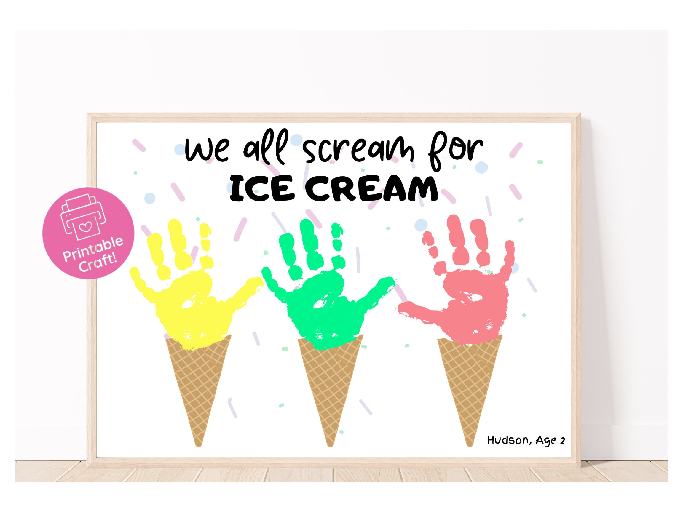 Ice Cream Handprint Art Toddler Preschool Craft Summer Craft Summer ...