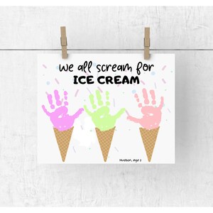 Ice Cream Handprint Art | Toddler Preschool Craft | Summer Craft ...