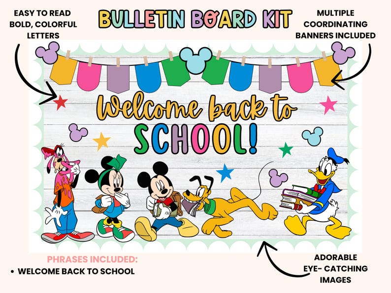 Back to School Bulletin Board Kit: Classroom Decor (PDF Download) - Etsy