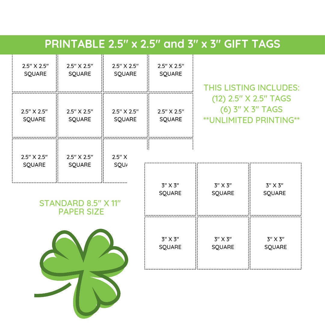 Printable Happy St Patricks Day Gift Tag, St Patricks Day SWEET Treat ...
