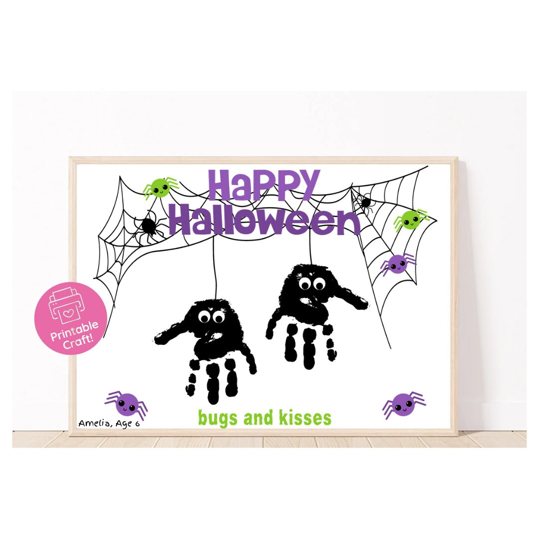 Bugs and Kisses Halloween Handprint Art | Kids Activity (digital ...