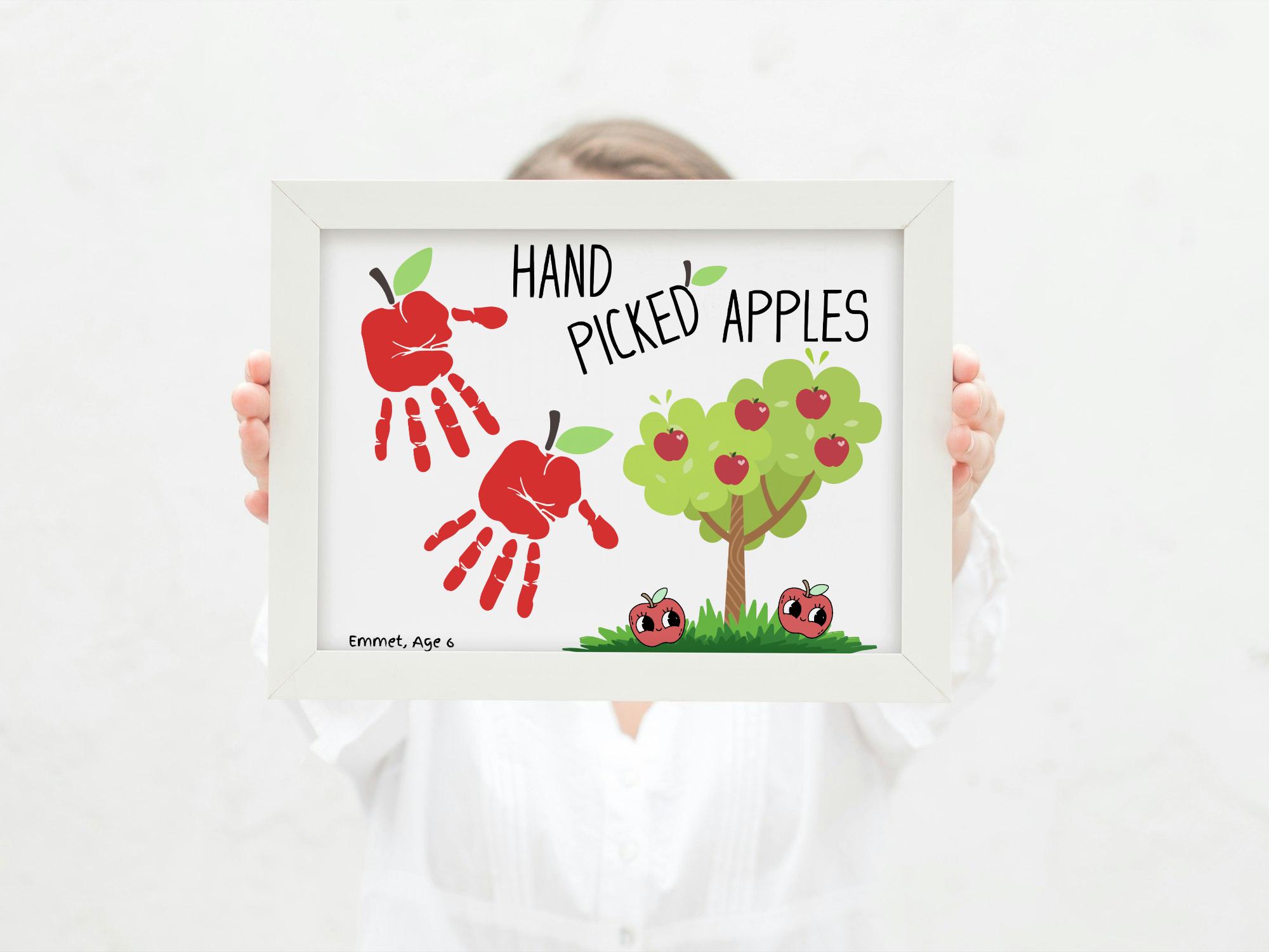 Apple Handprint Art: Back to School Craft (PDF Download) - Etsy