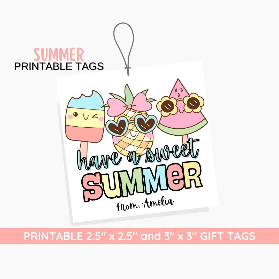 Sweet Summer Gift Tag: Teacher Appreciation, End of Year (PDF) - Etsy