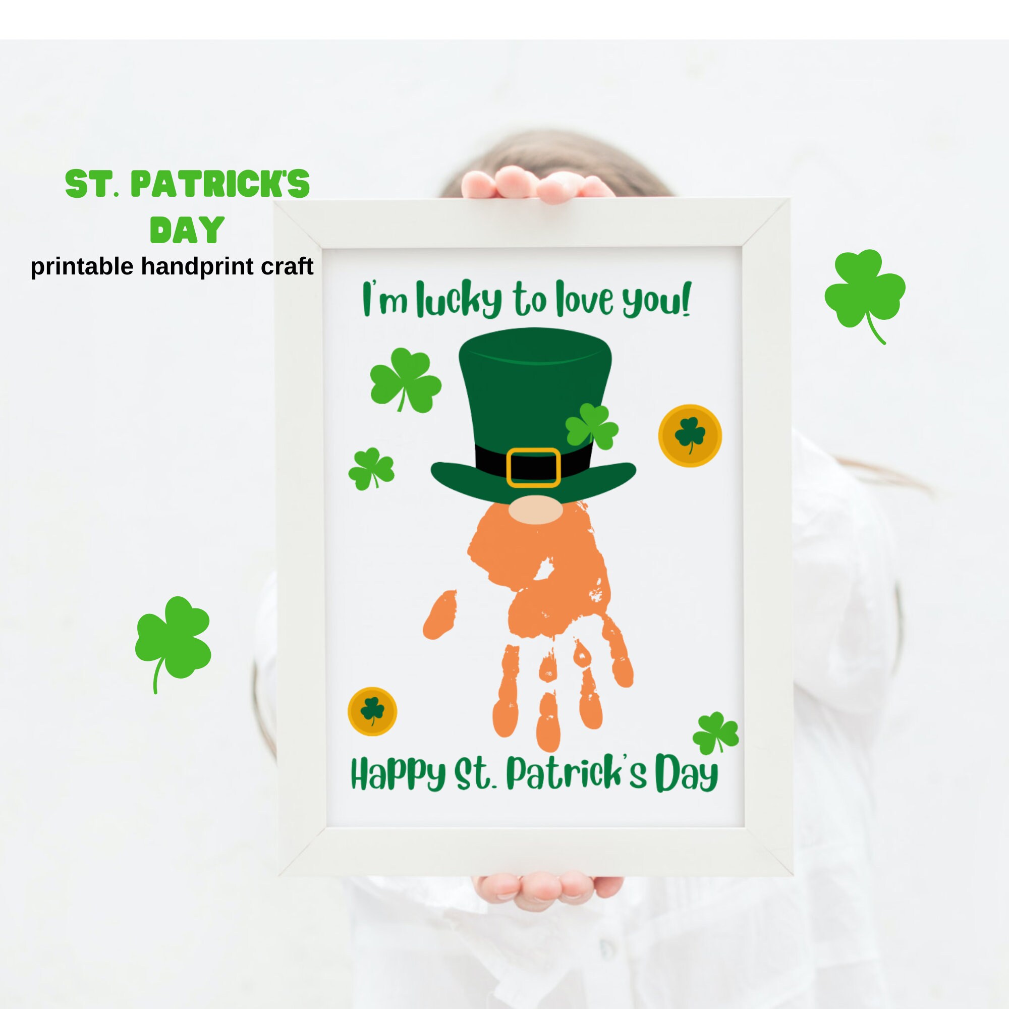 Leprechaun St. Patrick's Day Printable Kids' Handprint Keepsake Teacher ...