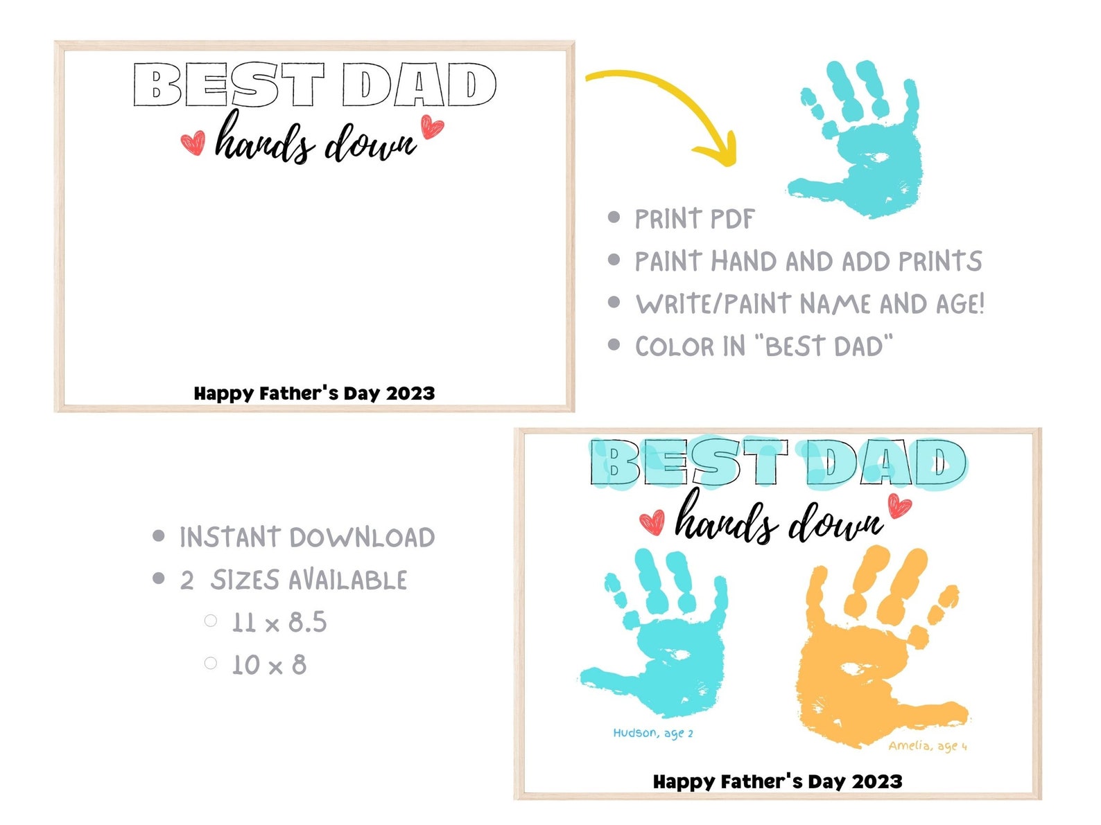 Hands Down Best Dad | Fathers Day Handprint Craft | Hands Down Sign ...