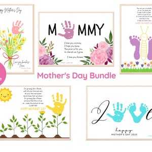 Mothers Day Handprint Art Bundle | Kids Baby | Footprint Art | Mother's ...