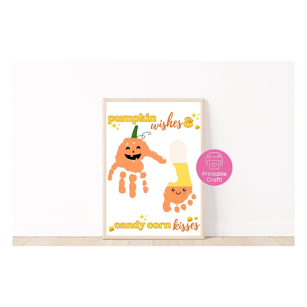 Halloween Handprint Footprint Art, Pumpkin Halloween Craft, Halloween ...