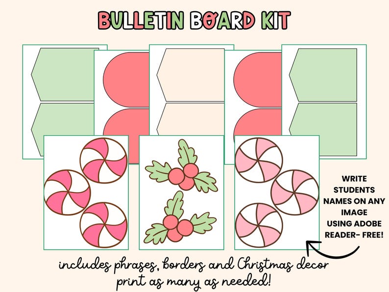 Christmas Bulletin Board Kit: Editable Winter Classroom Decor (digital ...